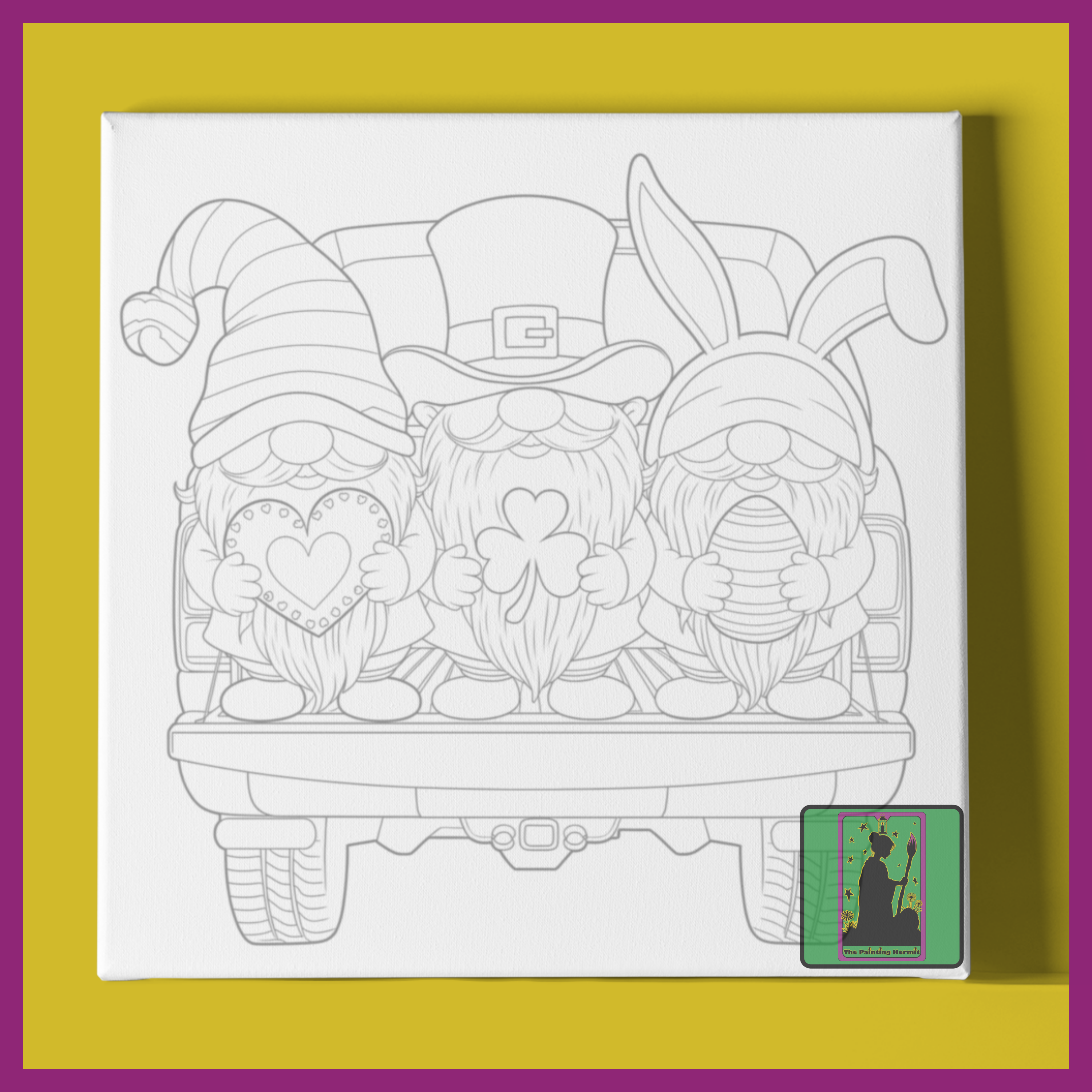 GNOMES: VALENTINE ST PATRICK EASTER PREDRAWN CANVAS PANEL – The ...